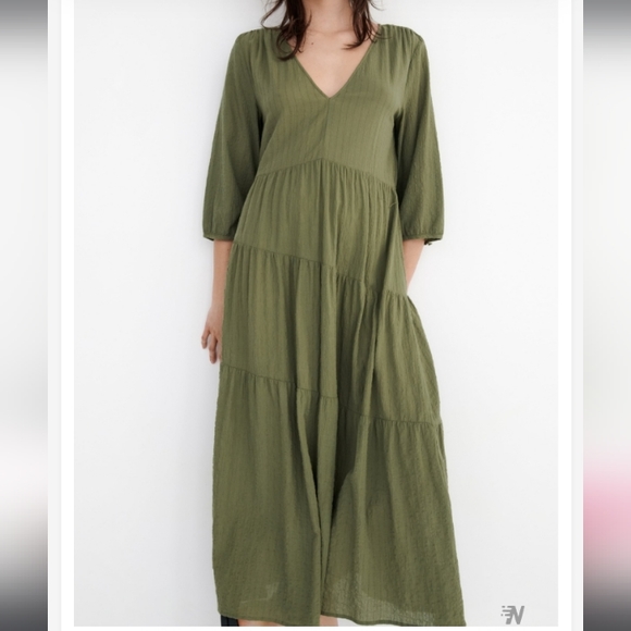 Zara | Dresses | Zara Tiered Textured Dress | Poshmark